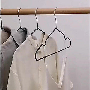 Stainless Steel Immersion Rubber Process Hangers 12 Pack, Heavy Duty Black Hangers for Coats, Pants & Dress Clothes, Non Slip Clothes Hanger Set, Space Saving Ultra Thin Hangers for Clothing