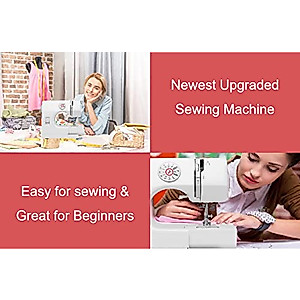 Buart Sewing Machine,Mini Sewing Machine for Beginners,Sewing Machines with Reverse Sewing and 12 Built-in Stitches,with Foot Pedal & 42PC Sewing Kit(White)