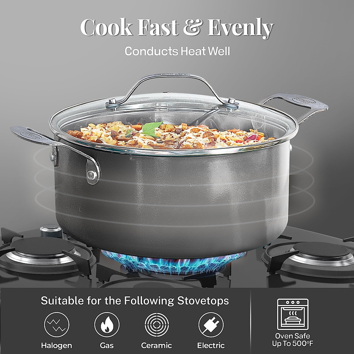 Gotham Steel Pots and Pans Set 12 Piece Cookware Set with Ultra Nonstick Ceramic Coating by Chef Daniel Green, 100% PFOA Free, Stay Cool Handles, Metal Utensil & Dishwasher Safe - 2023 Edition