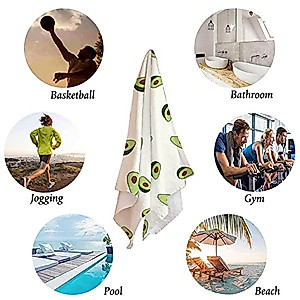 Vantaso Fruit Avocado Hand Towels Kitchen Towels for Bathroom Microfiber Bath Towel Dish Guest Fingertip Towel for Gym Spa Hotel and Bar 30" x 15"