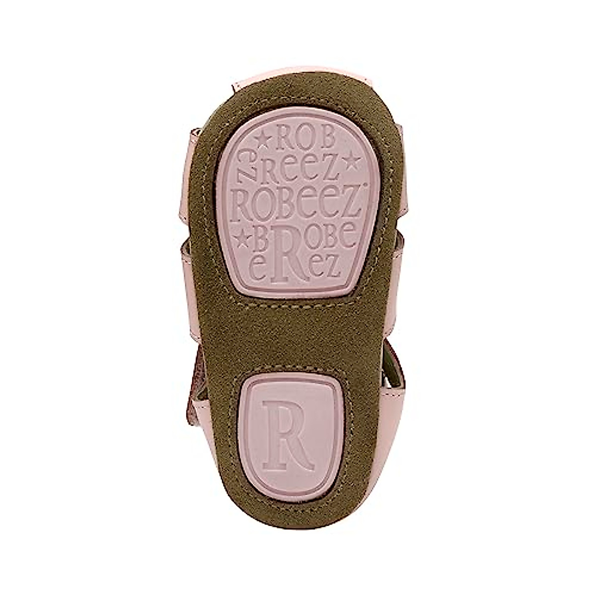 Robeez First Kicks Baby Girls and Unisex Sandals for Infant/Toddlers, Lacey Light Pink Leather, 9-12
