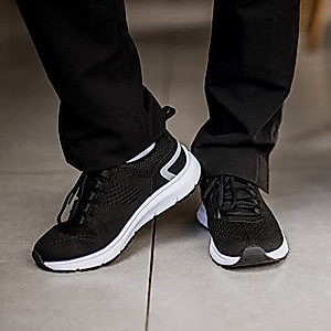 HISEA Non-Slip Work Shoes for Women Slip Resistant Food Service Restaurant Nurse Work Shoes Comfort Lightweight Casual Sneakers Size 8 Black