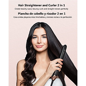 Terviiix Plancha De Cabello Professional 450°F, Non-Snagging Ceramic Flat Iron Hair Straightener 1 inch, 3X Less Damage Hair Iron Straightener and Curler, 15s Fast Heating, 5 Adjustable Heats