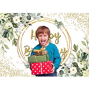 Greenery Eucalyptus Leaves Backdrop for Photography 8X6FT Green Bloom Eucalyptus Leaves Photo Background Kids Adults Baby Shower Happy Birthday Party Decor Banner