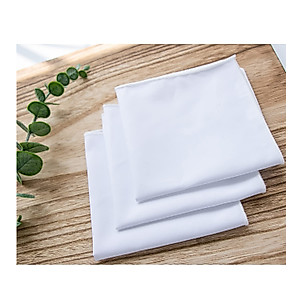 3-Pk Mens Cotton White Pocket Square with Color Border(10 Colors)