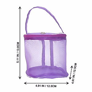 VILLCASE 2Pcs Wool Storage Bag Yarn Ball Holder Yarn Storage Yarn Thread Holder Yarn Ball Dispenser mesh Knitting Bag Multipurpose Tool Portable Yarn Bags Purple to Weave Nylon Handbag