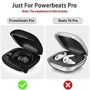 TOROTOP Case Compatible for Powerbeats Pro Case Cover,Anti-Lost & Shockproof Easy Carrying Silicone Case Accessories with Keychain and Soft Portable Storage Travel Carrying Case (Black)