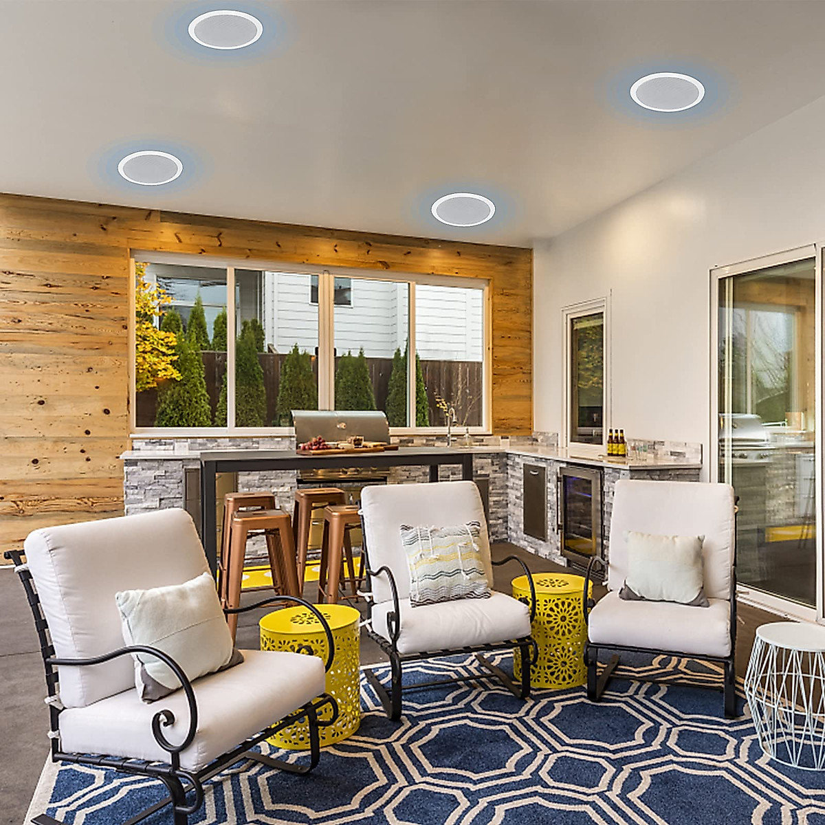 Herdio 6.5 Inch Ceiling Speakers 640W with in Wall Bluetooth Amplifier