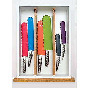 Lipper International 8896 Bamboo Wood Custom Fit Adjustable Kitchen Drawer Dividers, Set of 2