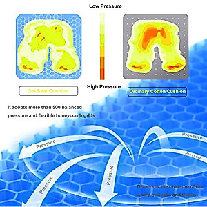 Gel Seat Cushion, Double Thick Egg Gel Cushion for Pressure Pain Relief, Breathable Wheelchair Cushion Chair Pads for Car Seat Office Chair (16x14x1.65inch)