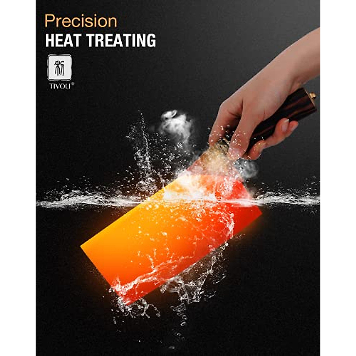 TIVOLI Chopping Knife 7.6-inch Chinese Cleaver Kitchen Knife Professional Chef Knife Japan VG10 High Carbon Steel Full Tang Butcher Cleaver Knife Vegetable Meat Cutting for Home Kitchen Restaurant