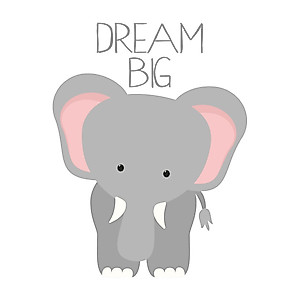 Safari Animals Motivational Nursery Art Print Set of 4 - Elephant Giraffe Zebra Lion - Multiple Sizes