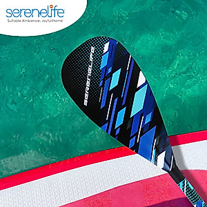 SerenelifeHome Adjustable SUP Paddle -Adjustable 3-piece Mix Carbonfiber Paddle, Lightweight & Comfortable to Use, Includes Carrying Bag w/ Zip and Handle,Comfortable Grip & Powerful Stroke SLPADDLE40