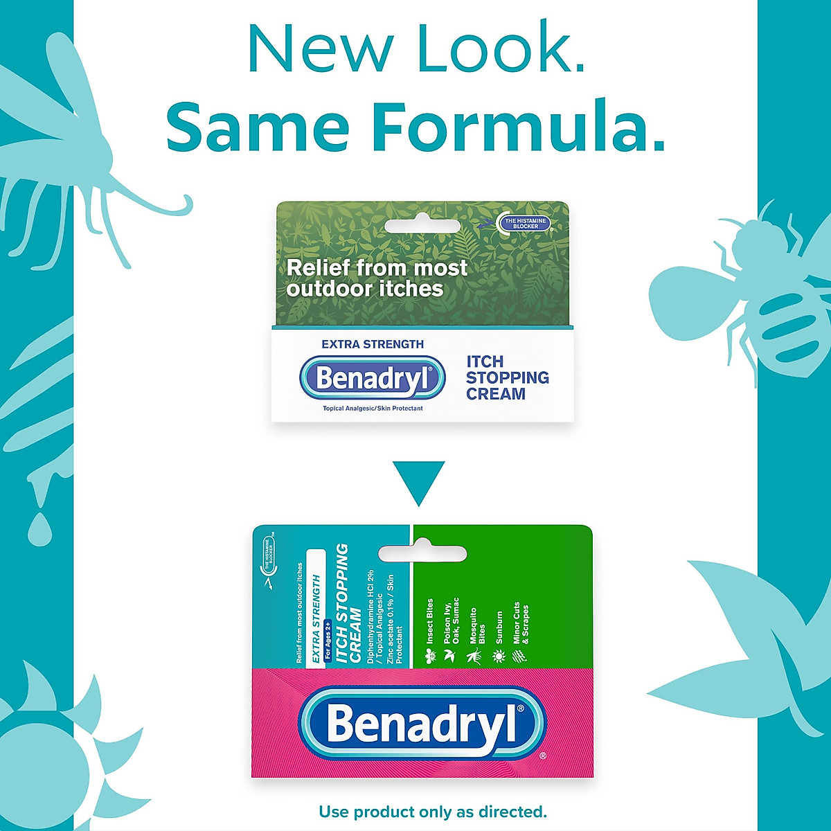 Benadryl Extra Strength Itch Stopping Anti-Itch Cream with Histamine Blocker, Diphenhydramine HCl Topical Analgesic & Zinc Acetate Skin Protectant for Relief from Most Outdoor Itches, 1 oz