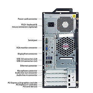 Lenovo ThinkStation Tower Desktop PC Computer Package, Intel Quad Core i5-3550 up to 3.7GHz, 16G DDR3, 256G SSD, DVD, Mouse, Keyboard, USB 3.0, DP, VGA, Windows 10 Pro 64 Bit-Multi-Language (Renewed)