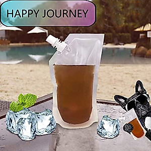 Plastic Flasks, Drink Pouches For Reusable, Plastic Flask Cruise kit For Juice,water,milk, Anywhere,4×32oz 3×16oz 3×8oz,1×Funnel