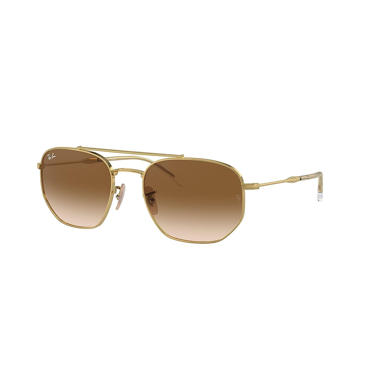 Ray-Ban RB3707 Square Sunglasses, Gold/Clear Gradient Brown, 54 mm