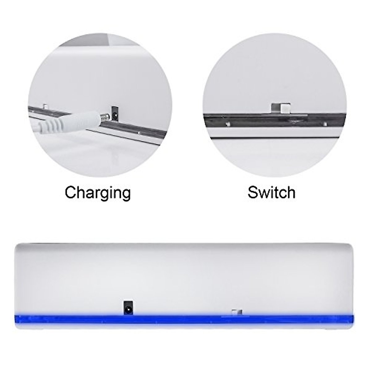 TechKen Charging Station for Wii Controller with 4 Rechargeable Battery Pack, 4 Ports Charger Dock for Wii Controller (Wii Remotes not Included) LED indicats