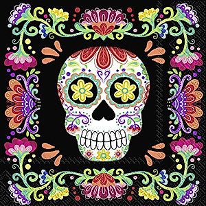 IHR Ideal Home Range Cocktail Napkins Disposable 3-Ply Paper Party Napkin Pack, 5" x 5", No Vida Cantina, 20-Count