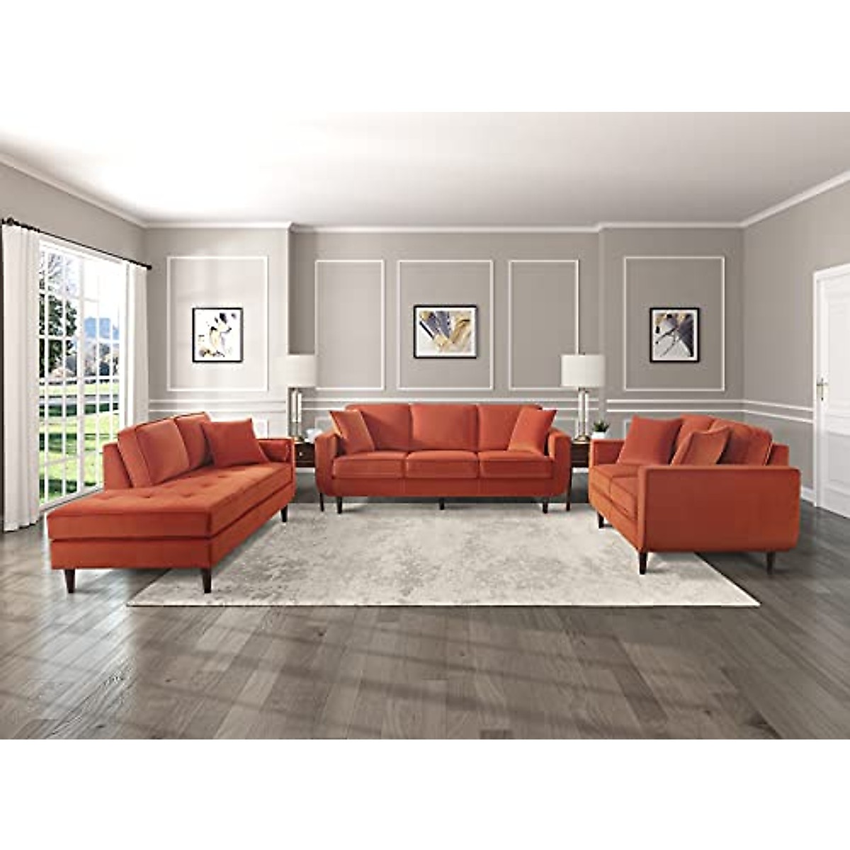 Lexicon Mapleton Living Room Sofa, Orange