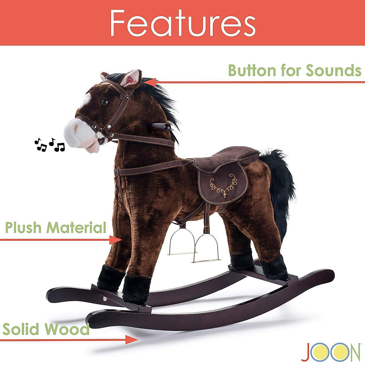 Joon Rocking Horse Pony, Dark Brown