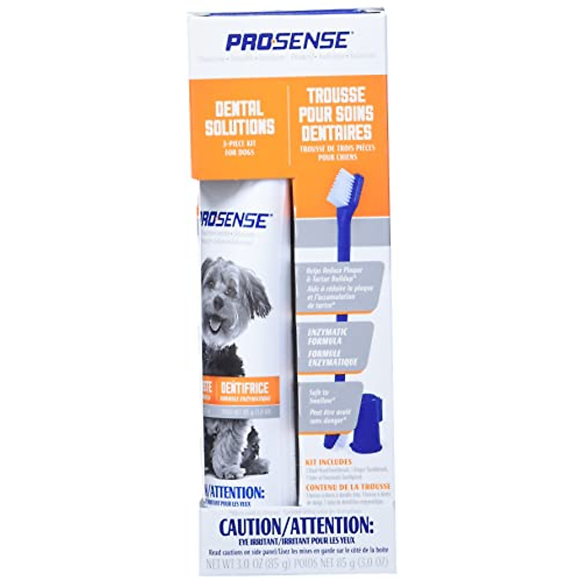 Pro-Sense Dental Solutions for Dogs, Enzymatic Formula, 3-Piece Kit