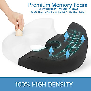 GSPSCN Donut Seat Cushion to Relief Hemorrhoid Orthopedic Tailbone Pain,Portable Memory Foam Donut Pillow for Prostate,Postpartum,Coccyx,Bed Sores,in Office Chairs,Computer Desk Chair,Cars