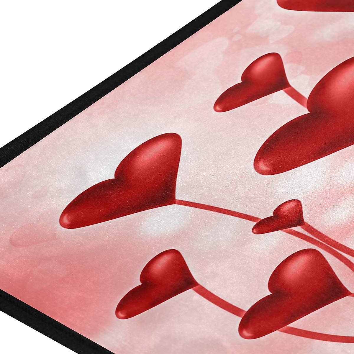 Kitchen Rugs Valentines Cute Heart Flower Design Non-Slip Soft Kitchen Mats Bath Rug Runner Doormats Carpet for Home Decor, 39" X 20"