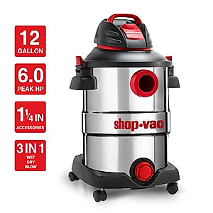 Shop-Vac 5926211 12 Gallon 6.0 Peak HP Wet/Dry Vacuum+ 90662 10-14 Gallon Disposable Collection Filter Bag, 6 Pack