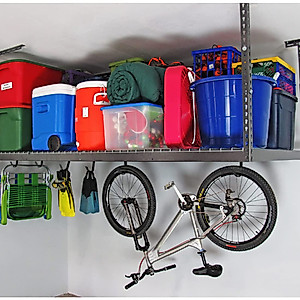 Pixplex Add-On Storage Hook Accessory for Ceiling Rack and Wall Shelving, Rail Hook, 6 Pack