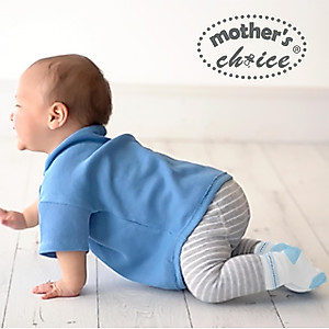 Organic Baby Socks 0-6 Months - 12 Pairs, Cotton Infant Socks, Unisex, Soft & Hypoallergenic Newborn Socks, (US, Age, 0 Months, 6 Months, 12, Blue - Gray - White)