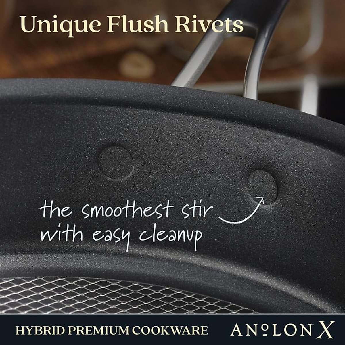 Anolon X Hybrid Nonstick Induction Saute Pan With Lid, 3.5 Quart - Charcoal Gray