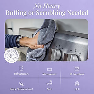 Therapy Stainless Steel Cleaner Kit - Plant-Based, Solvent-Free, Natural Essential Oils - Removes Fingerprints, Water Marks, Residue and Grease from Appliances (Single)
