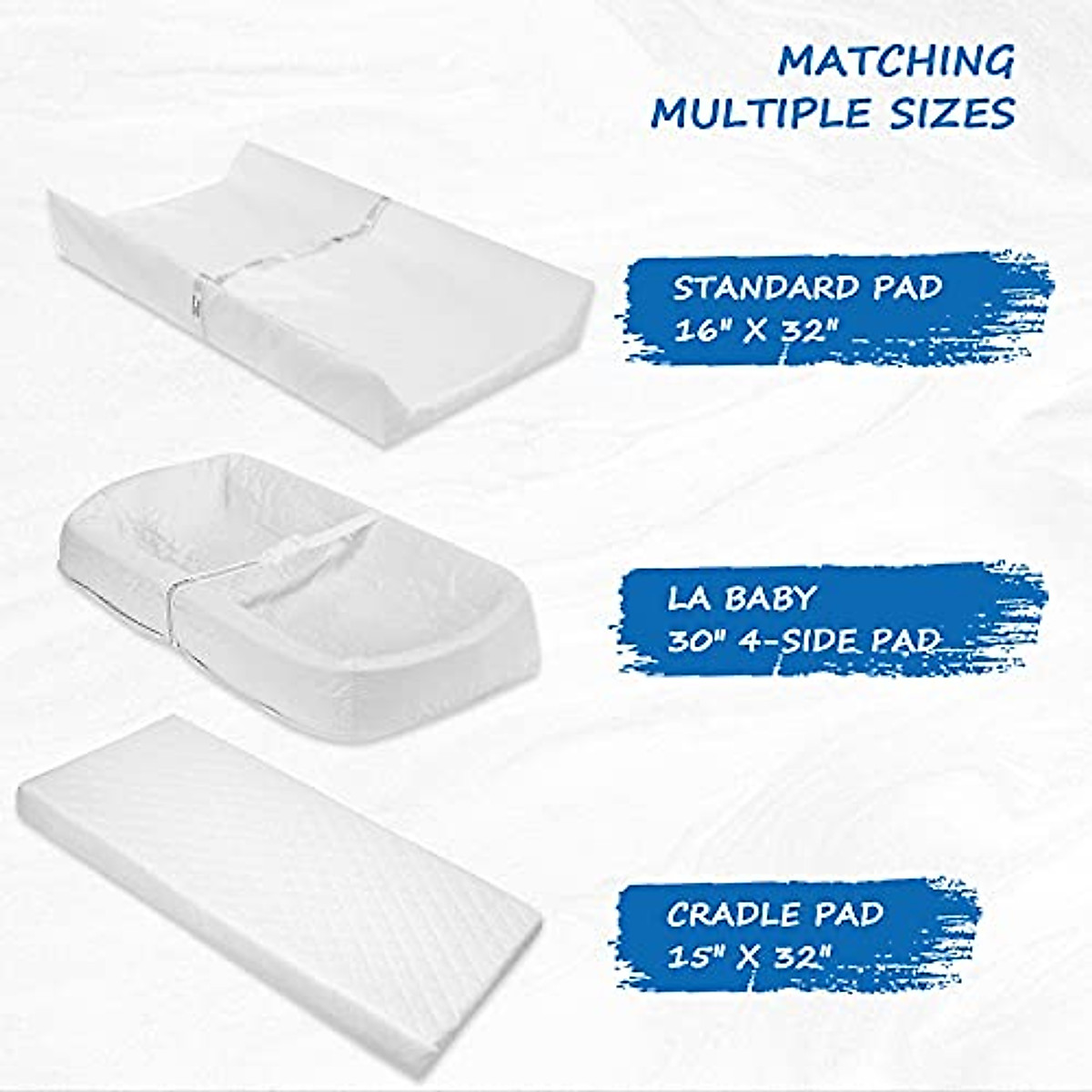 Changing Pad Cover Cotton, Diaper Changing Table Pad Covers 2 Pack, Jersey Knit Super Soft & Stretchy Cradle Sheets for Baby Boys Girls, 32" x 16" x 4", White