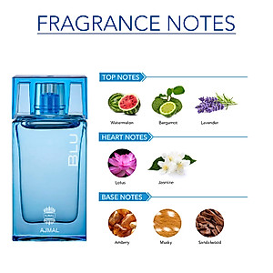 Ajmal Blu EDP Original, 90 mL, transparent