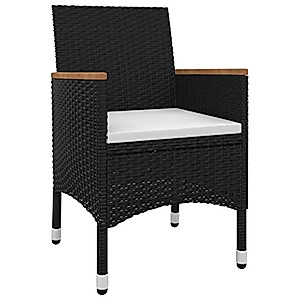 WHOPBXGAD 9 Piece Patio Dining Set Lawn Furniture,Patio Furniture Sets,Patio furnitureSui for patios, Gardens, lawns, Balconies, Poolside,with s Poly Rattan and Glass