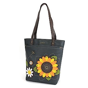 CHALA Deluxe Everyday Tote Women Shoulder Purse Handbag - Sunflower - navy