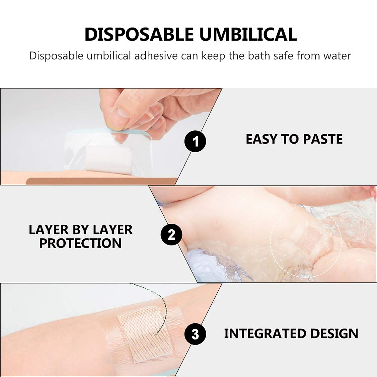 Kisangel 20pcs Umbilical Cord Patch Newborn Swimming Belly Band Bathing Disposable Abdomen Sticker for Baby Toddler Newborn Belly Button Essentials(Random Styles)