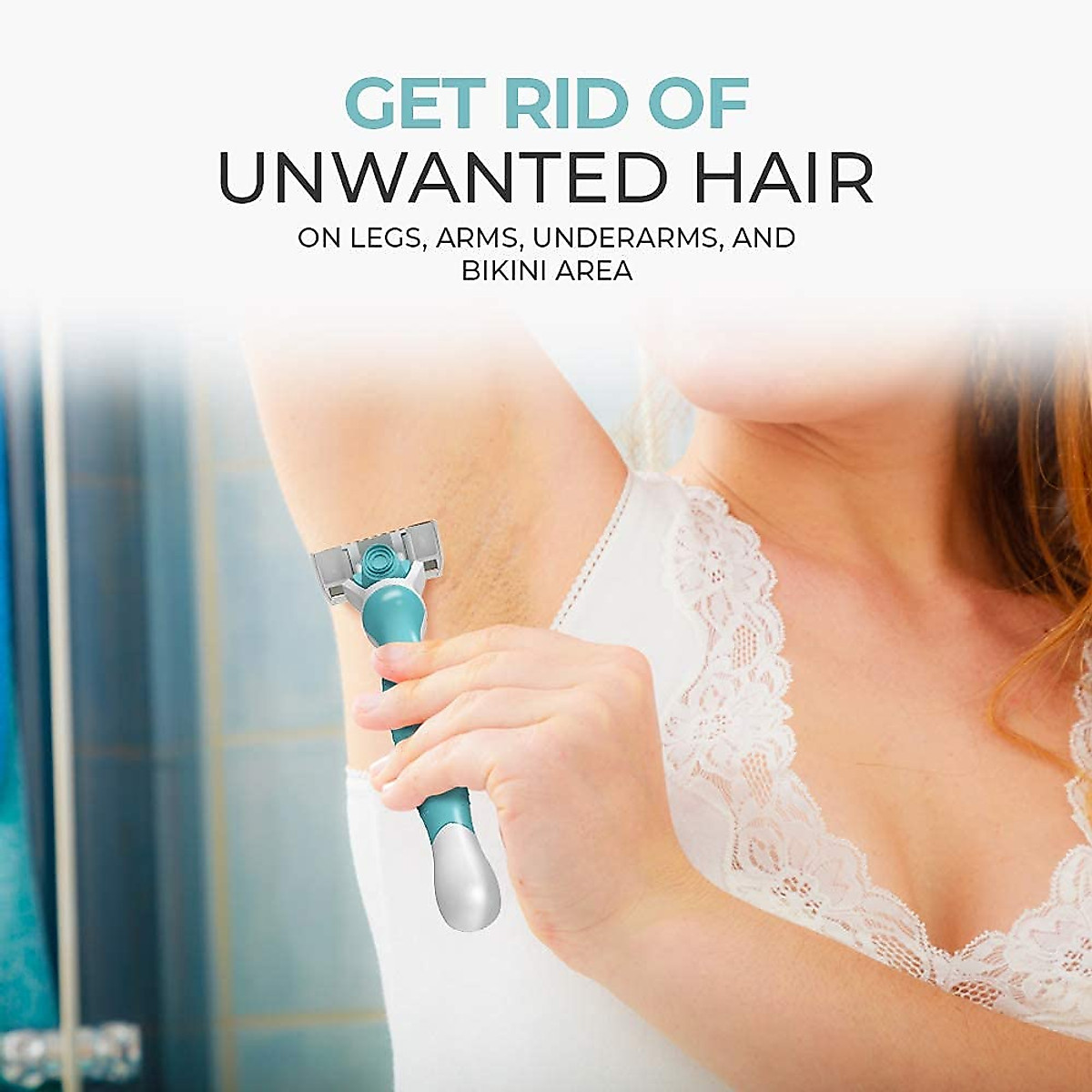 Nylea Razors for Women with Sensitive Skin - FlexShave - Premium Womens Razor for Shaving [6 Blades] Bikini Trimmer, Women's Shaver with Vitamin E and Aloe Vera Lubricating Strip with 3 Refills