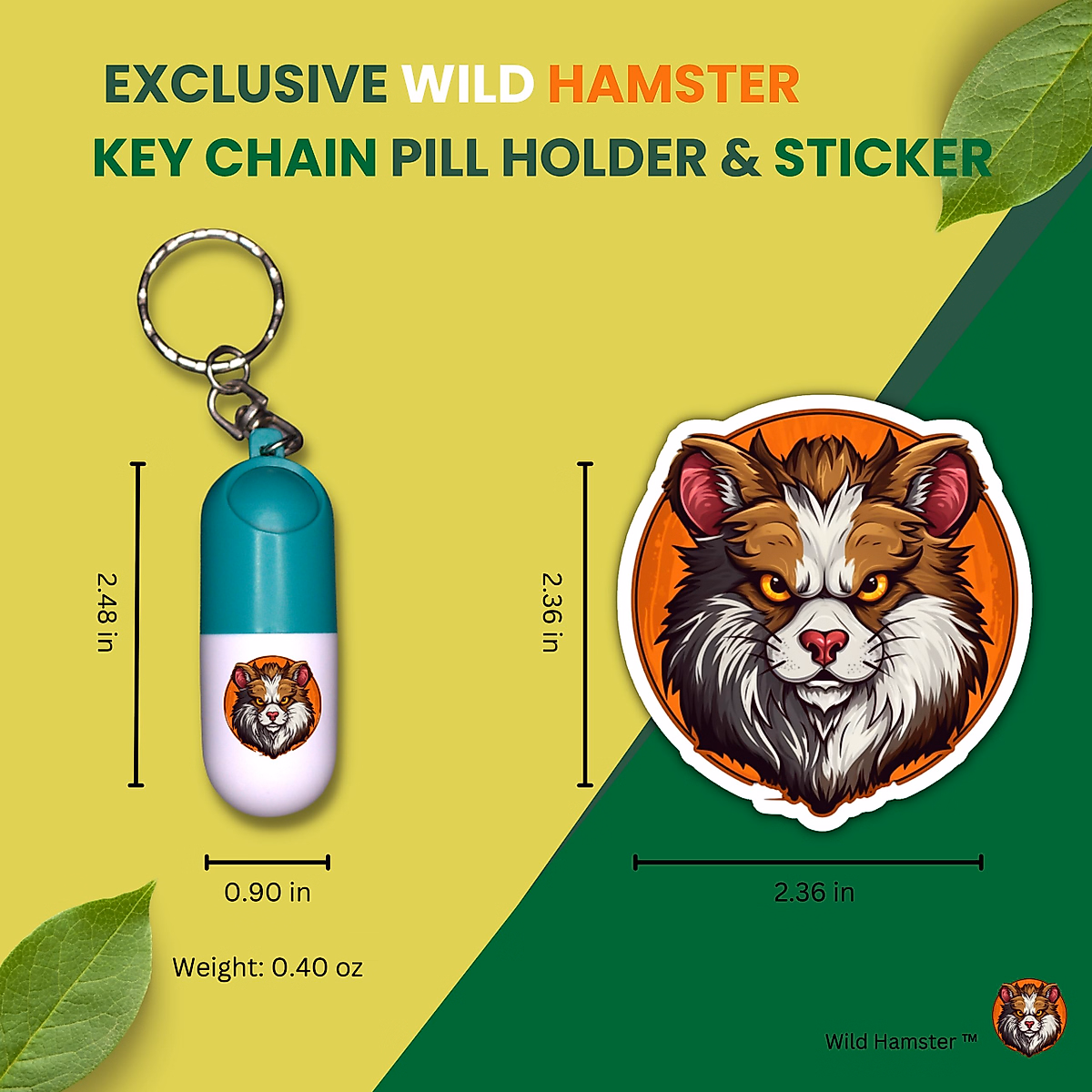 Wild Hamster Spring Valley Cinnamon Capsules 1000mg, 400 Count Bundle with Exclusive Keychain Pill Holder & Sticker (3 Items)