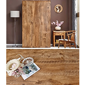 Self Adhesive Vinyl Faux Wood Grain Contact Paper for Kitchen Cabinets Shelves Table Desk Countertop Door Furniture Removable (24x117 Inches)