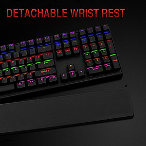 CHONCHOW Mechanical Gaming Keyboard, USB Wired RGB 108 Keys Gaming Keyboard Compact LED Rainbow Backlit Mechanical Gaming Keyboard for PS4 Xbox PC Gamer