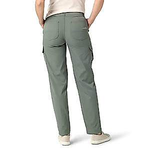 Lee Women's Flex to Go Mid Rise Seamed Cargo Pant, Fort Green, 12 Petite