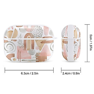 Aesthetic Boho Abstract Shapes Print Airpods Pro Case with Key Chain Full Protective Durable Shockproof Wireless Headphone Case PC Hard Case Cover for Apple AirPods Pro Case 2nd/1st Generation