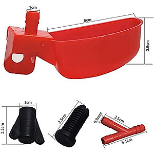 MODUODUO 12Pcs Quail Water Cups Pigeon Automatic Bird Waterer for Cage Hang Drinker Breeding Poultry Drinking Bowls(Red)