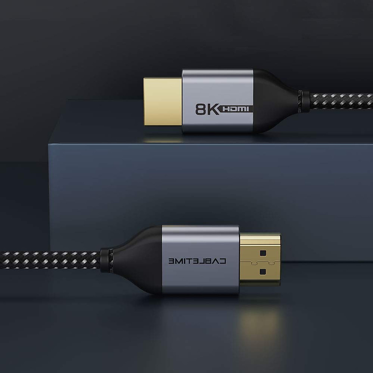 Cabletime 8K HDMI Ultra HD High Speed 60Hz 4K@144Hz and HDR Support 48Gbps Cable Compatible with Apple TV Roku Netflix PS4 Pro Wii Xbox One X Samsung Sony LG (1M/3.3FT)
