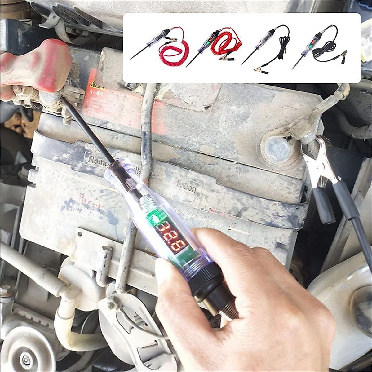 2023 Car Truck Circuit Test Pen -【New Version】Circuit Tester, 3-70V DC Digital LED Circuit Tester, Heavy Duty Light Tester w/ Voltmeter & Spring Wire, Get Result Only Just in 3s (RED - (3-24V))