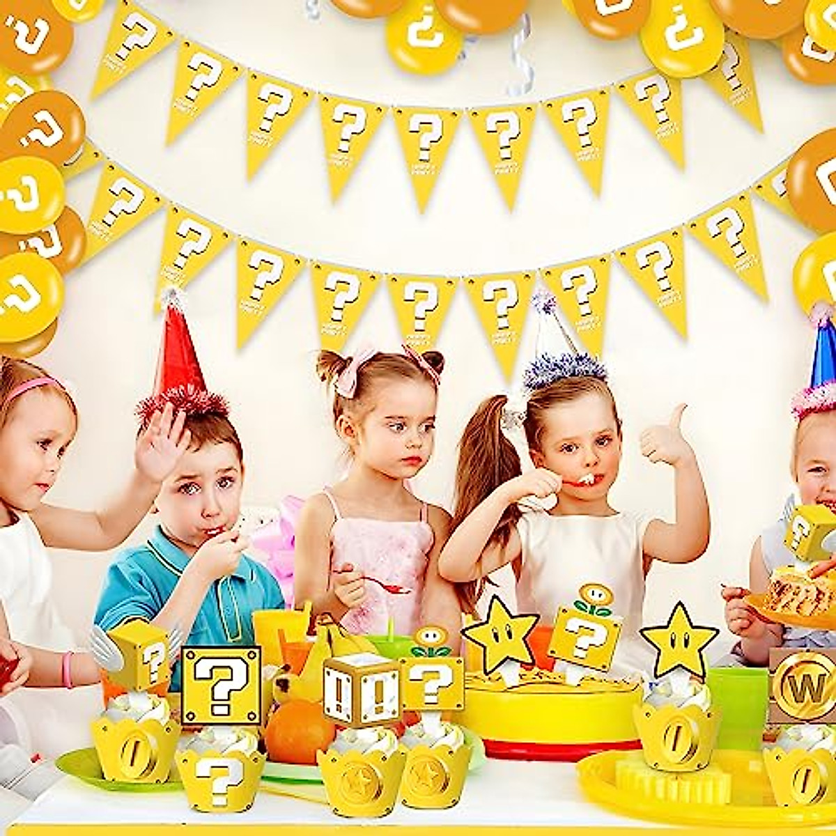 Mario Party Decorations Banner Mario Theme Birthday Party Supplies for Kids Birthday Party Decorations Supplies