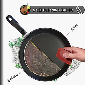 Grill Pan Scrapers Set, FULUWT 4 Pack Sturdy Polycarbonate Plastic Grill Pan Scraper for Cast Iron Skillet, Grill Pans, Frying Pans, Wok, Cookware.
