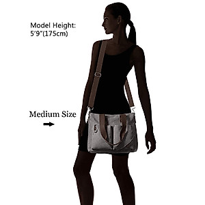 ToLFE Women Top Handle Satchel Handbags Tote Purse Shoulder Bag (Medium: (L) 13.78" x(W) 3.94" x(H) 11.02", Army Green)